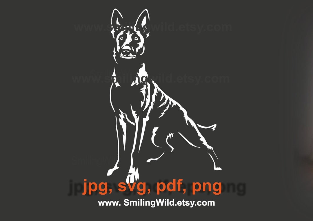 Dutch Shepherd Svg White Vector Clip Art File - Etsy