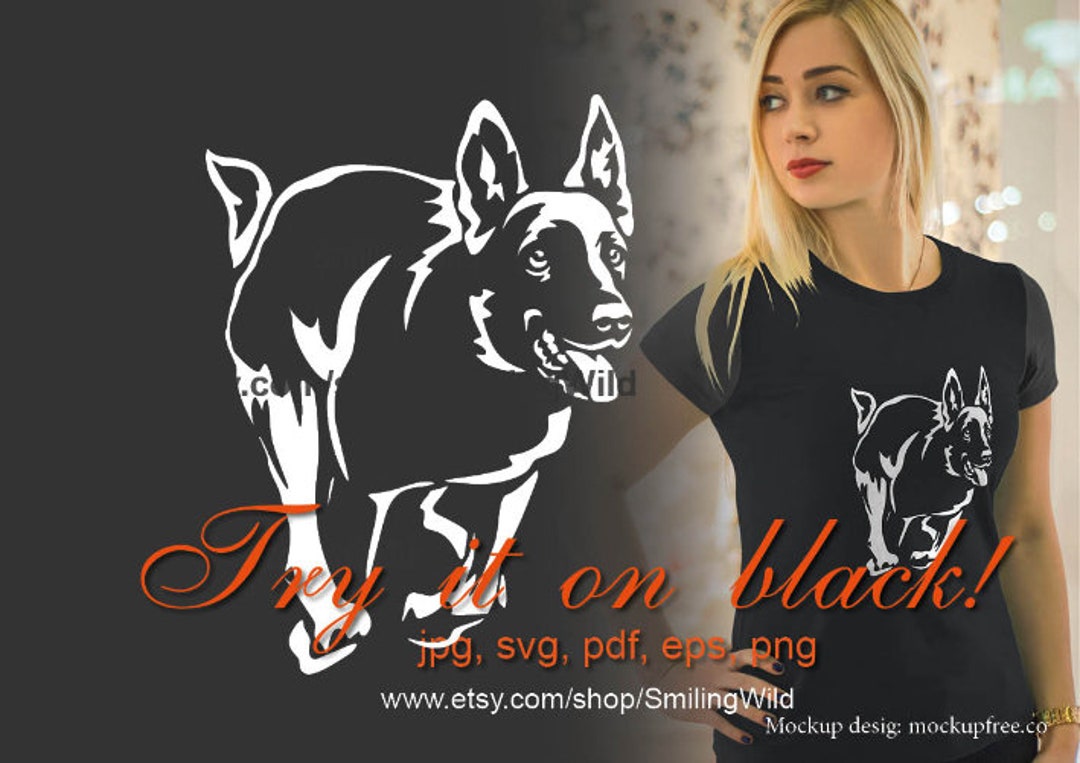Malinois Svg Running Dog Vector Graphic Art, Running Malinois Cut File ...