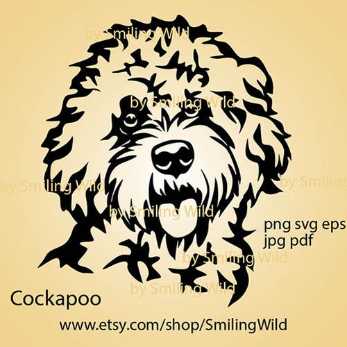 Cockapoo /01/ Svg Portrait Vecor Graphic Art Dog Head Cut File - Etsy