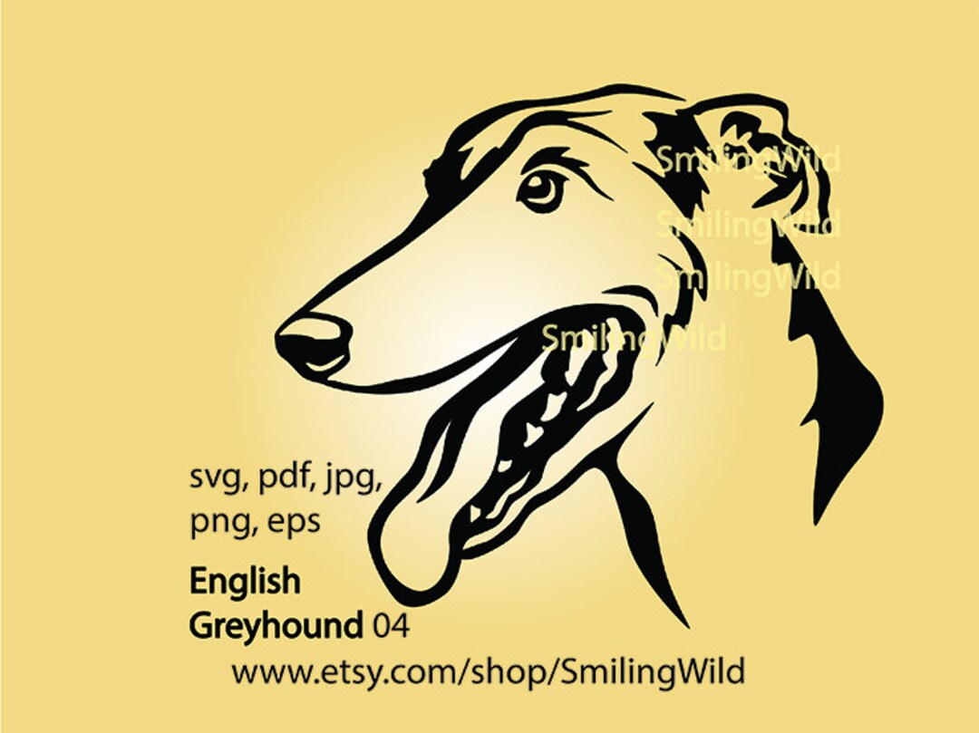 English Greyhound Svg Clip Art Dog Vector Graphic Art English Greyhound ...