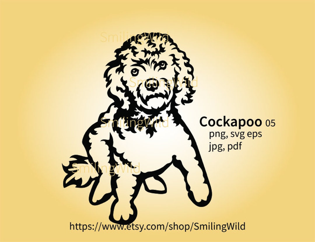 Cockapoo Dog Svg Clip Art Spoodle Cuttable Digital Design - Etsy