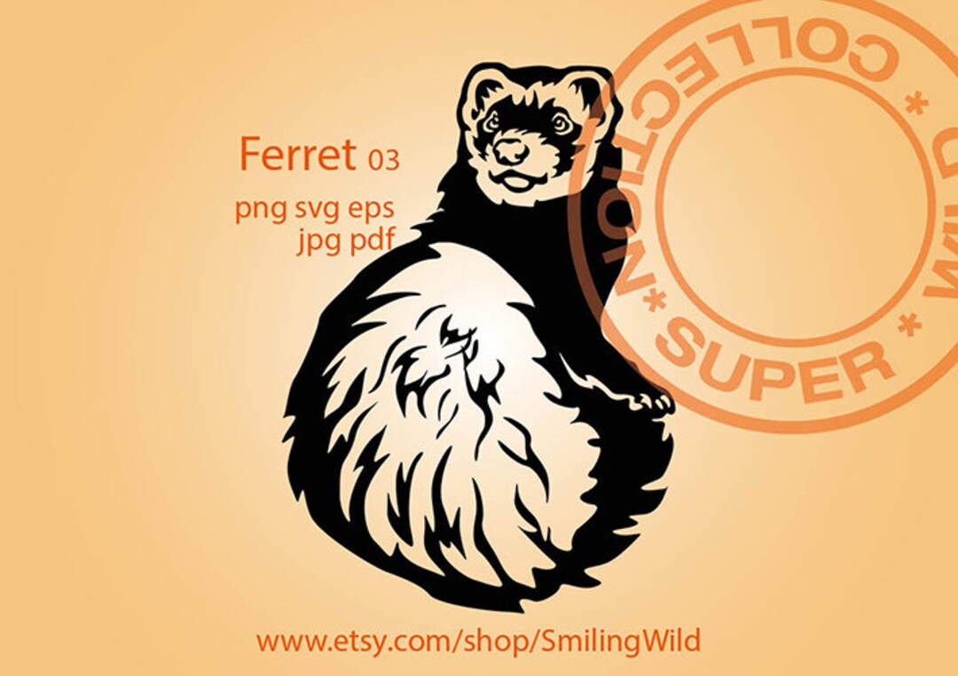 Ferret Svg Digital Clip Art Cuttable File, Pet Svg, Ferret Vector ...