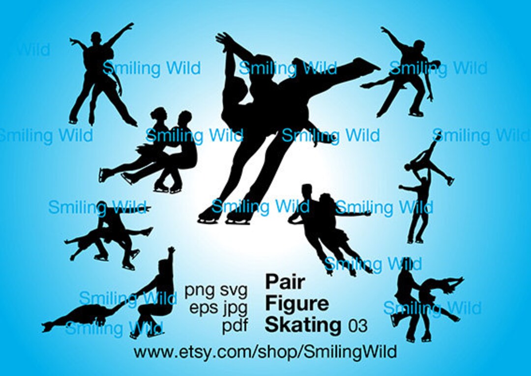 Pair Figure Skating Silhouette Svg Skater Clipart Cut File Cuttable ...