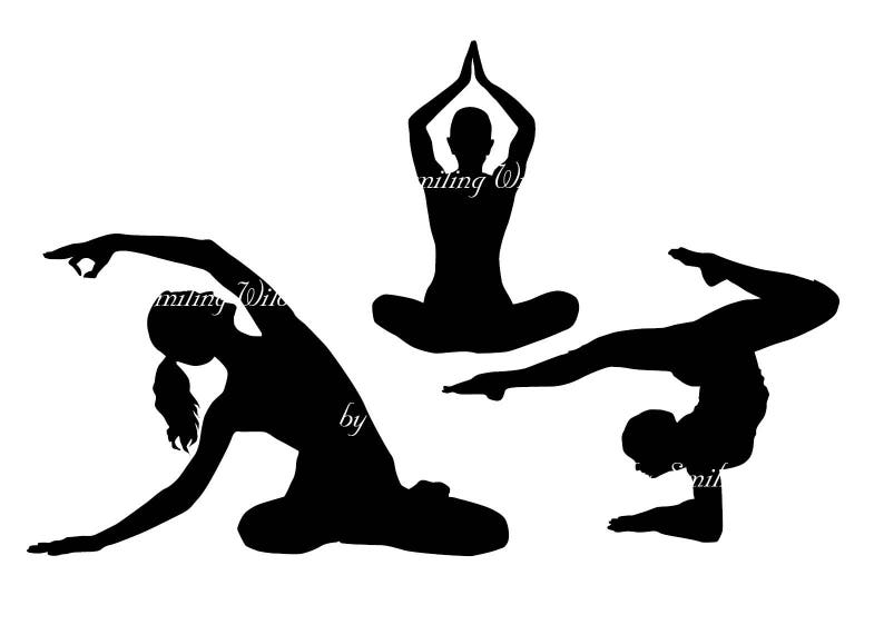 Yoga Silhouette Svg Cut File Yoga Png Printable Sport Woman - Etsy