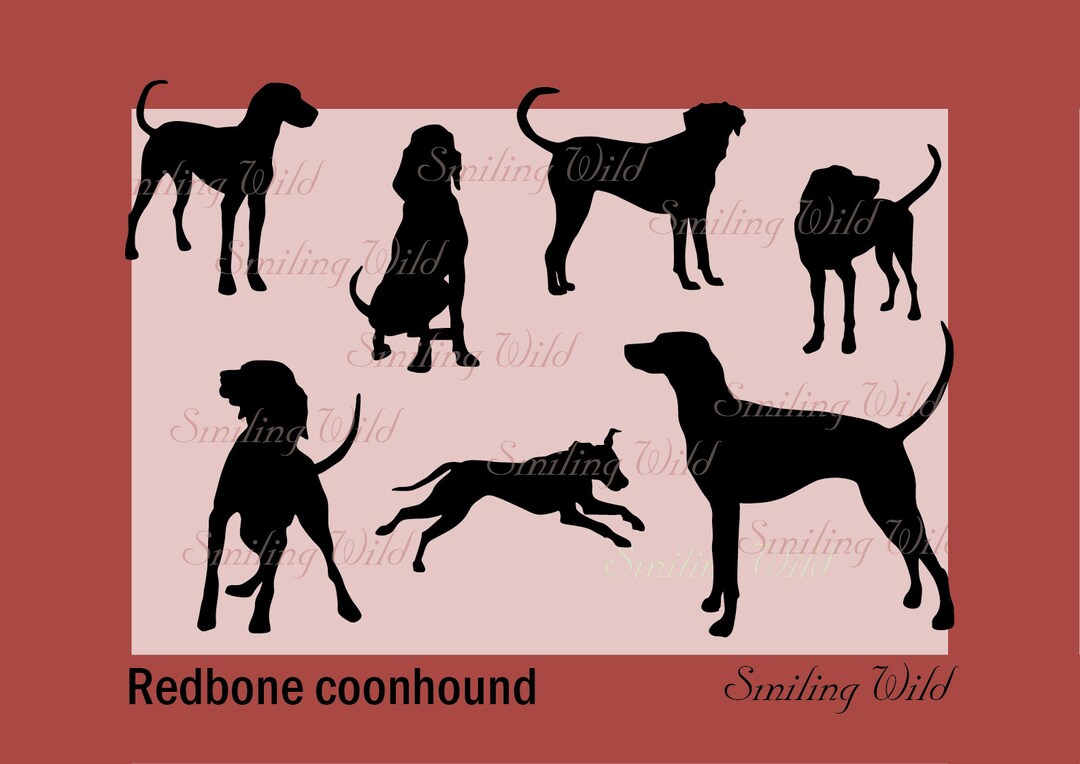 Redbone Coonhound Svg Dog Clipart Vector Graphic Art Redbone Coonhound ...