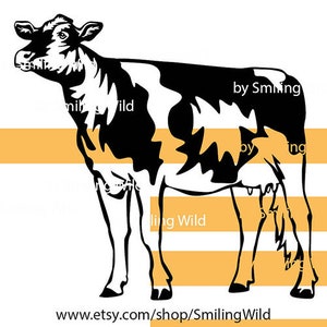 Holstein Friesain Cow Svg Cattle Clipart Vector Graphic Art Holstein ...
