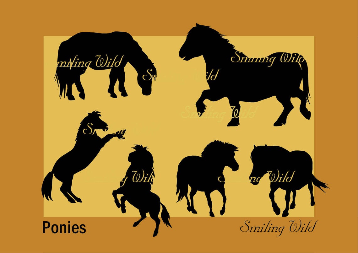 Pony silhouette ponies svg png clipart cutout vector graphic | Etsy