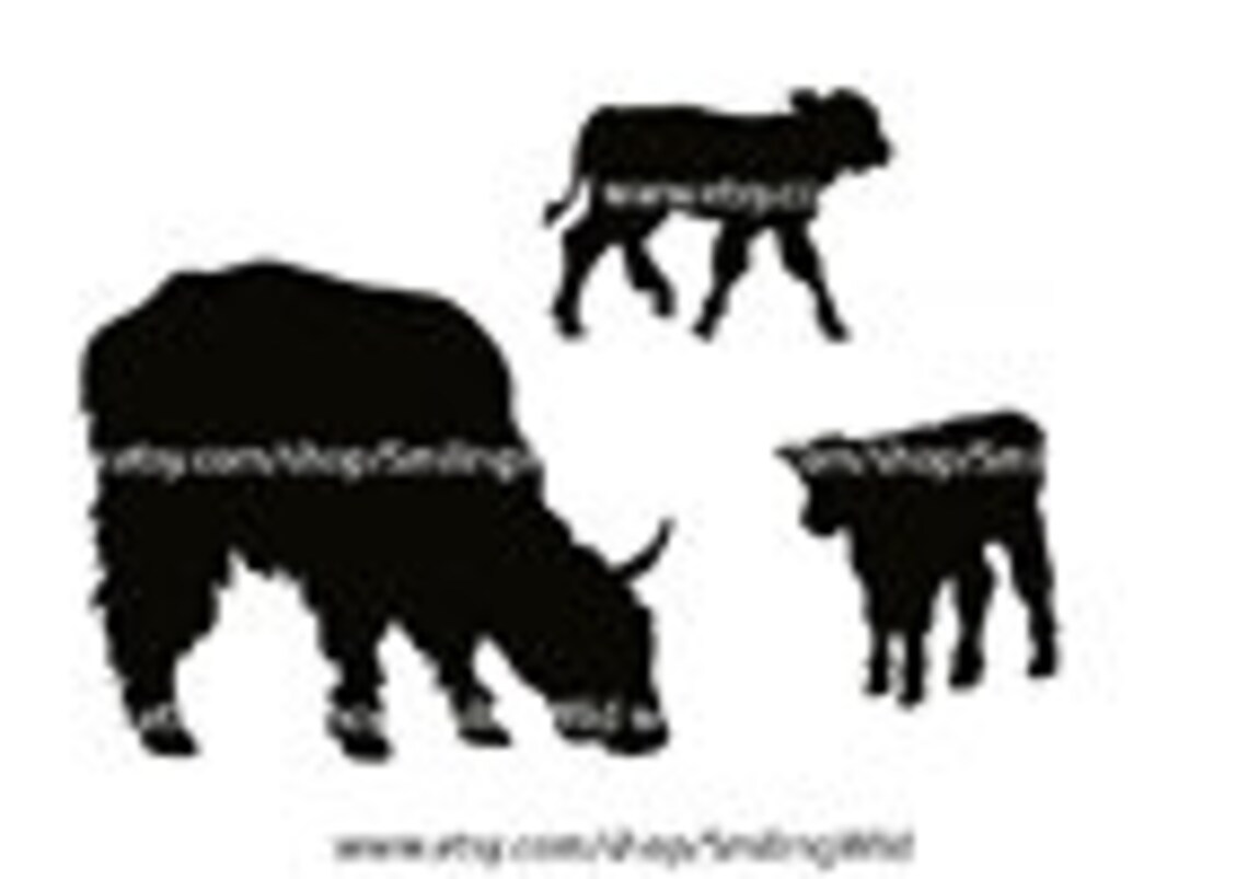 Scottish Highland Cow Svg Silhouette Vector Graphic Art - Etsy UK