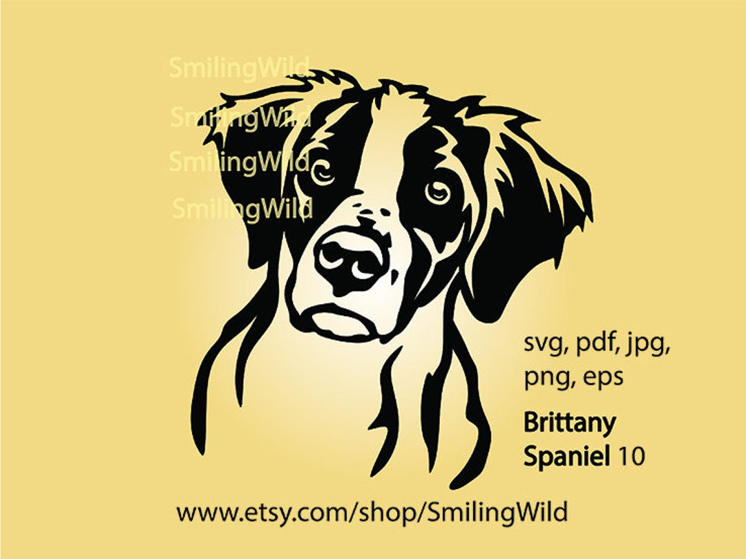 Brittany Spaniel Svg Cut File Dog Cuttable Brittany Portrait - Etsy