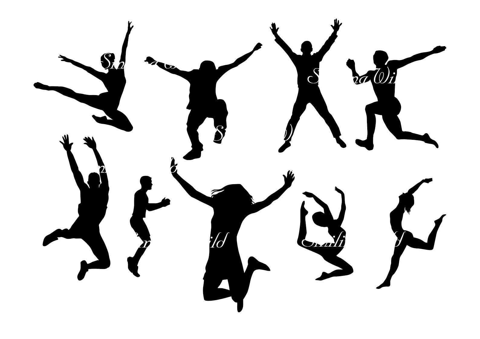 Jumping Party Svg Jumping People Silhouette Art Jump Printable - Etsy