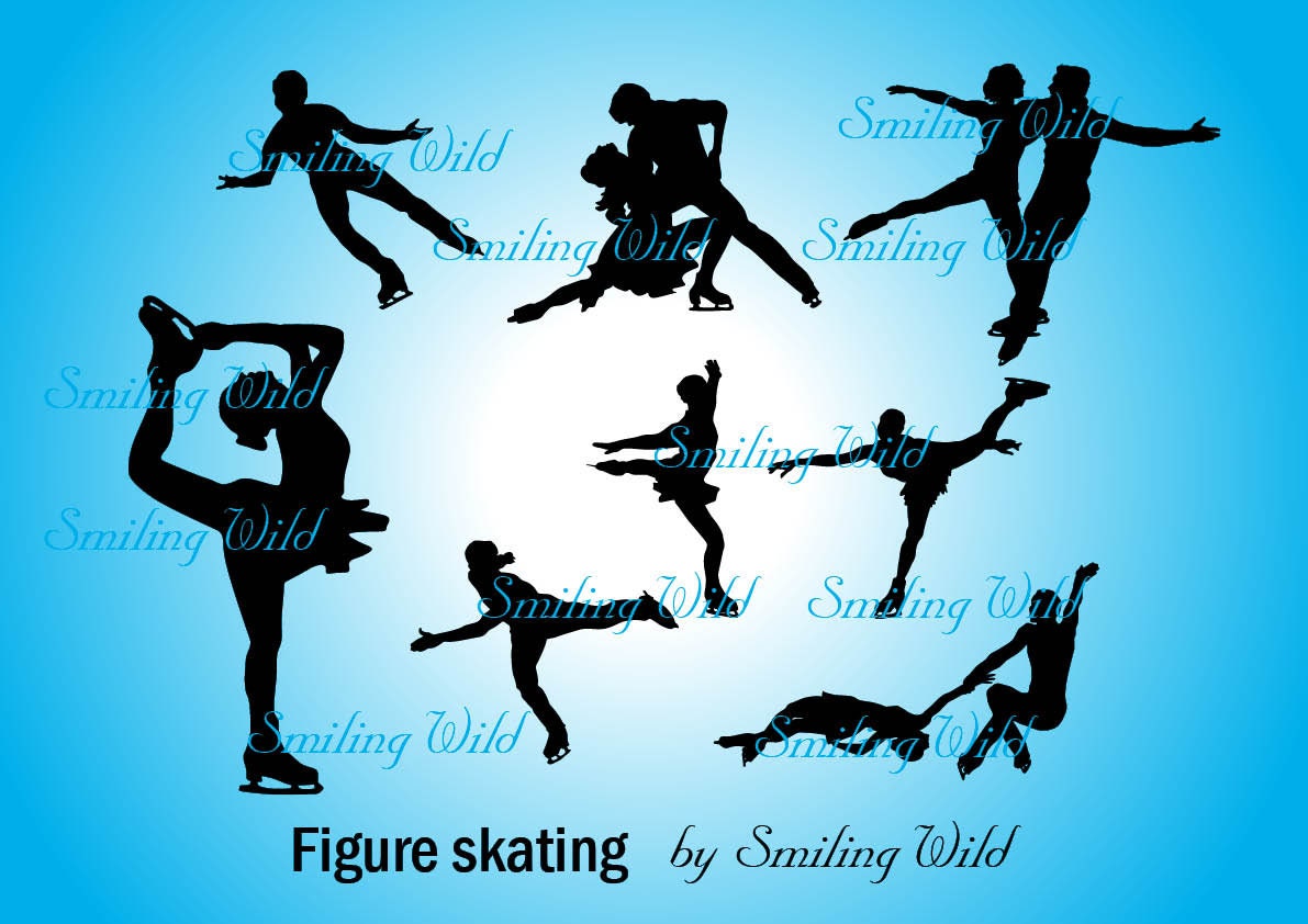 Figure Skating Svg Clipart Silhouette Vector Graphic Art - Etsy Australia