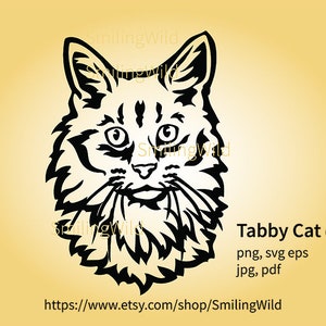 Tabby Cat Svg Clip Art Design Tabby Cat Cuttable Vector - Etsy