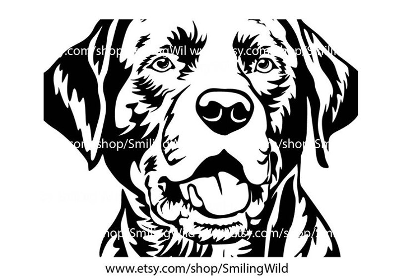 Black Labrador Retriever Lab Svg Vector Graphic Art Dog | Etsy