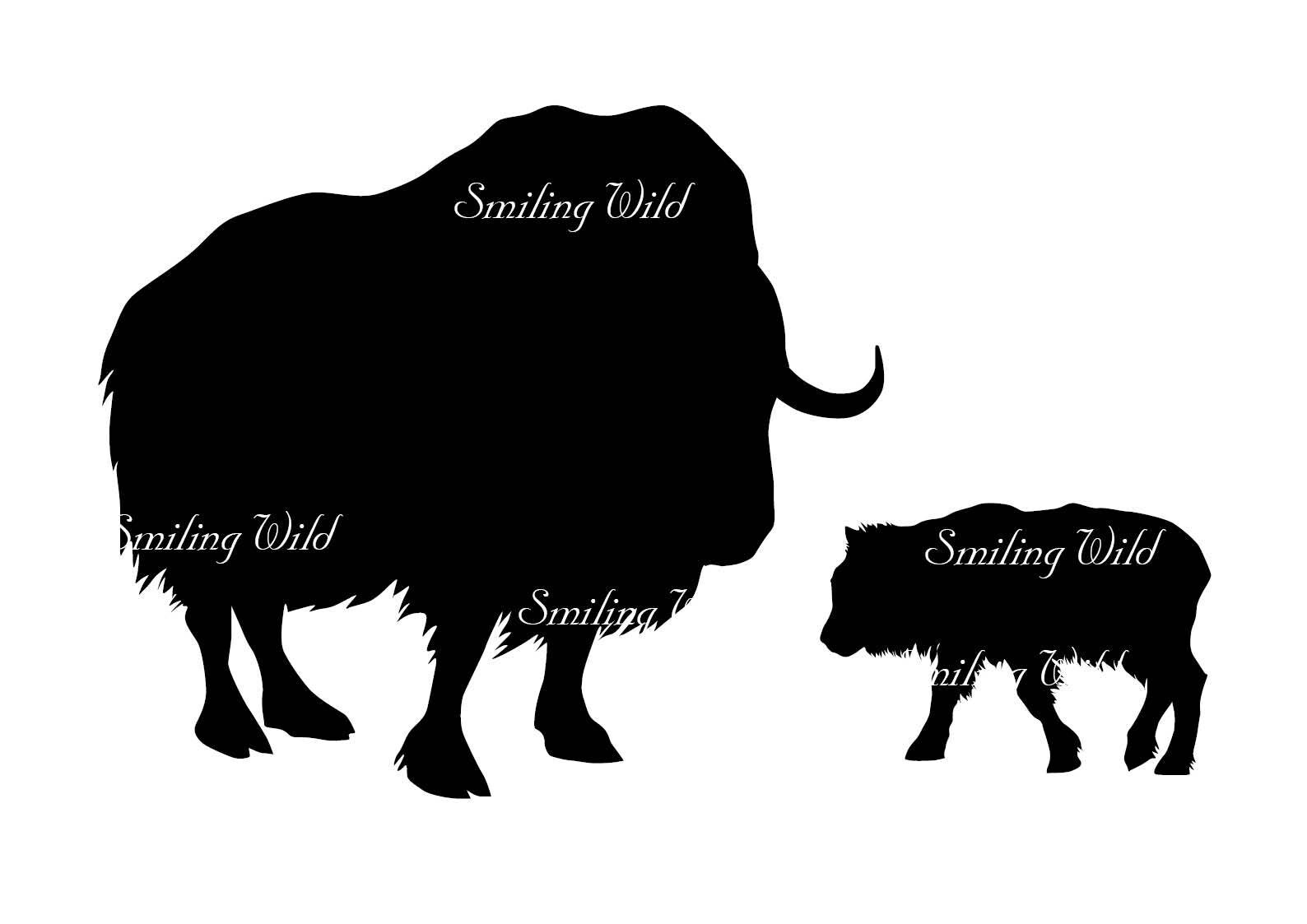 Musk oxen svg musk ox silhouette vector graphic file digital | Etsy