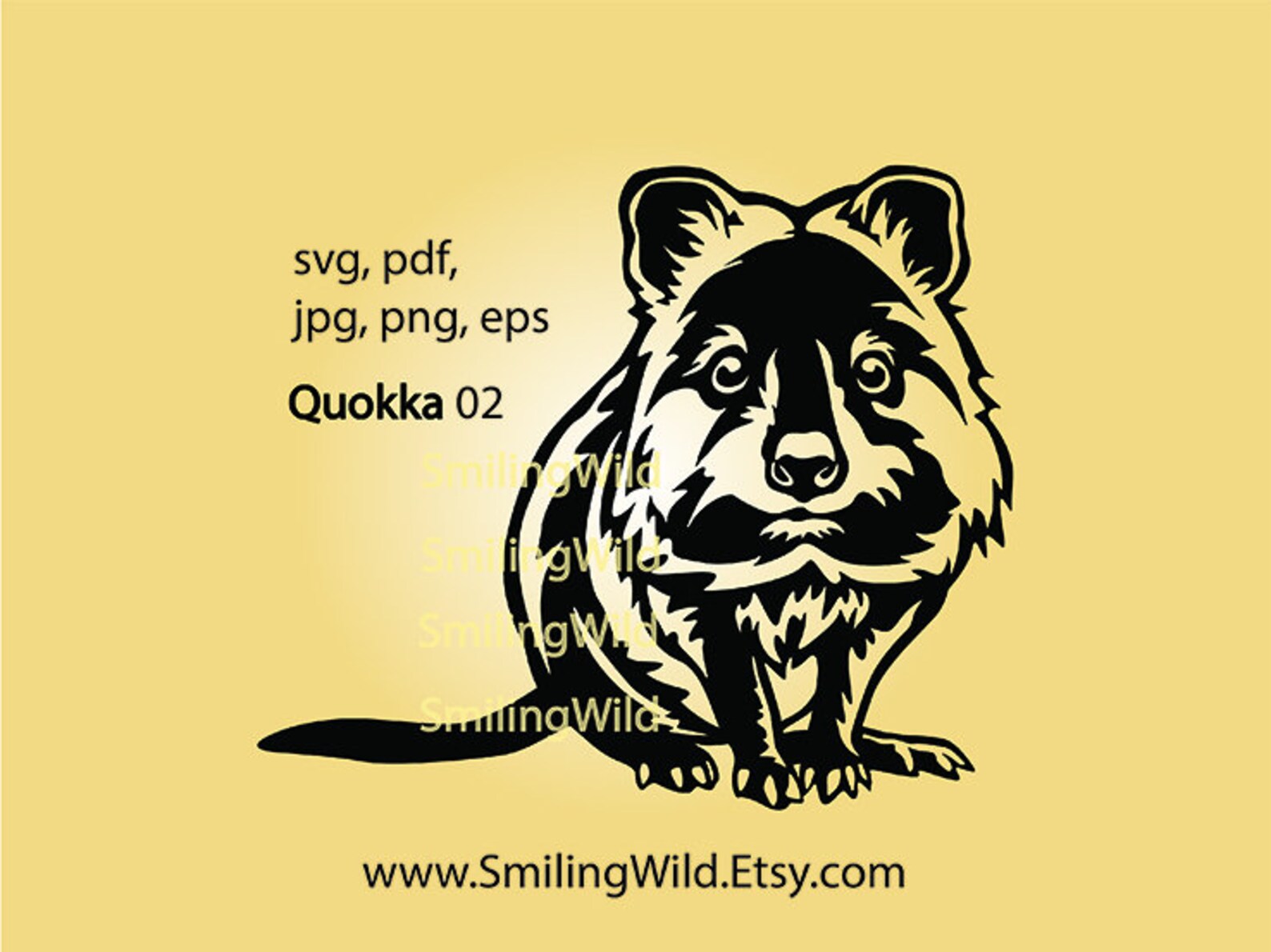 Quokka Svg & Png Australia Wild Animal Clipart Quokka Vector Graphic ...