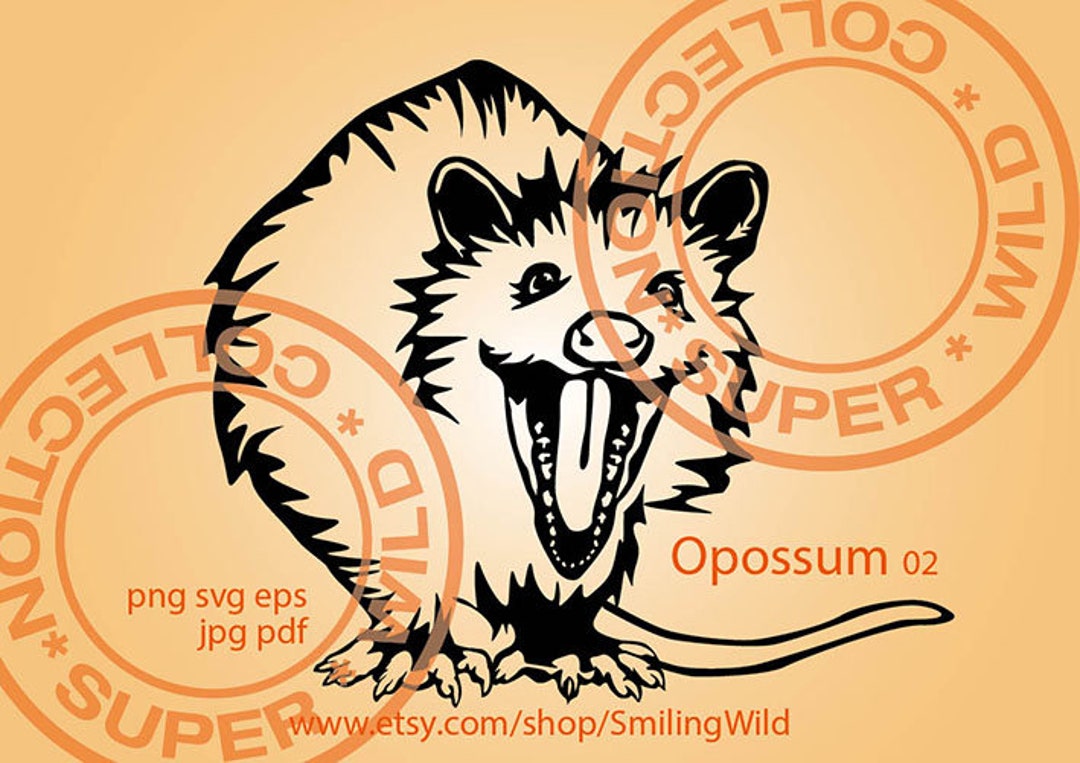 Opossum Svg Png Portrait Clipart - Wild Animal Svg Cut File Cuttable ...