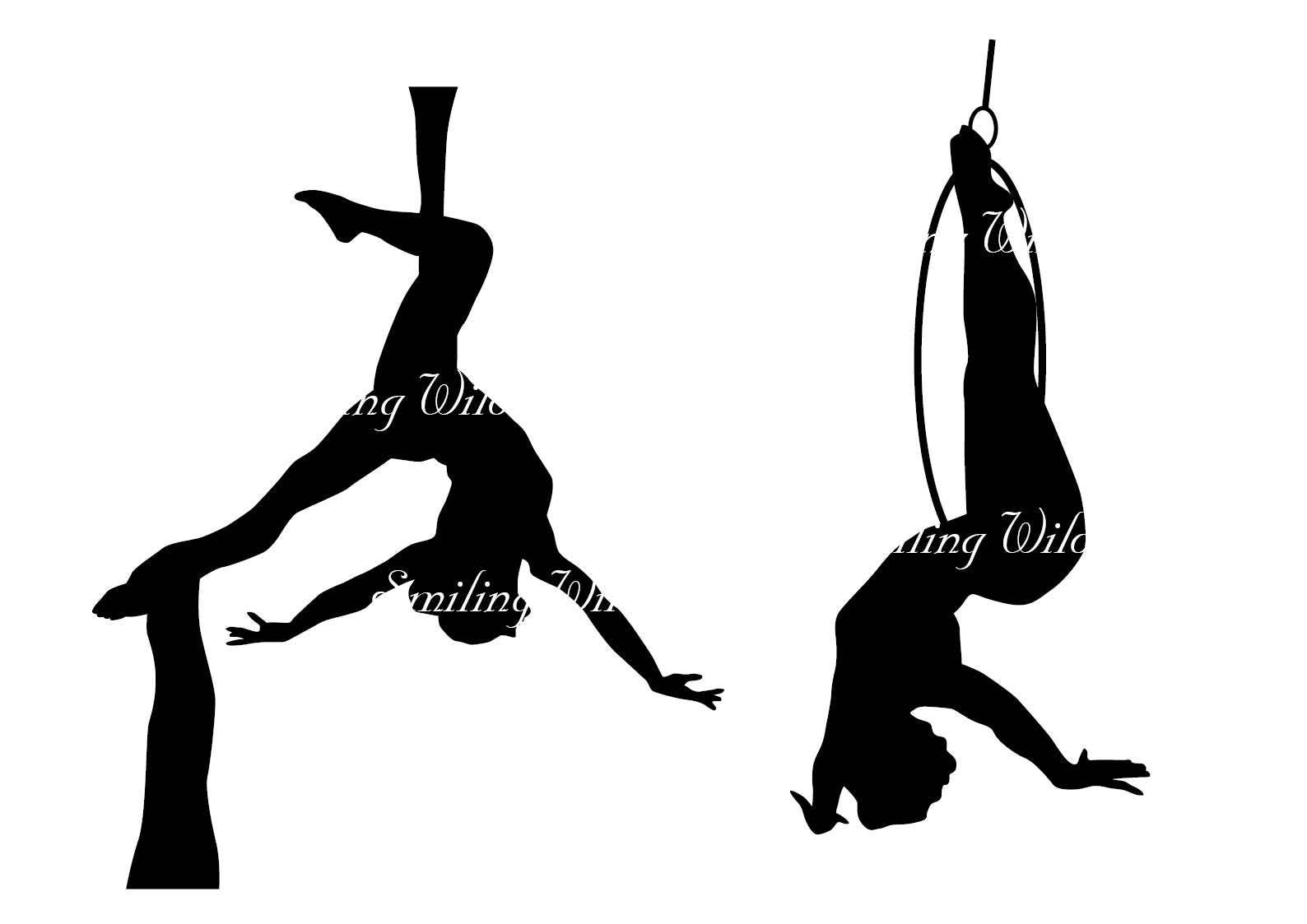 Aerial acrobat svg silhouette cut out file aerial performer | Etsy