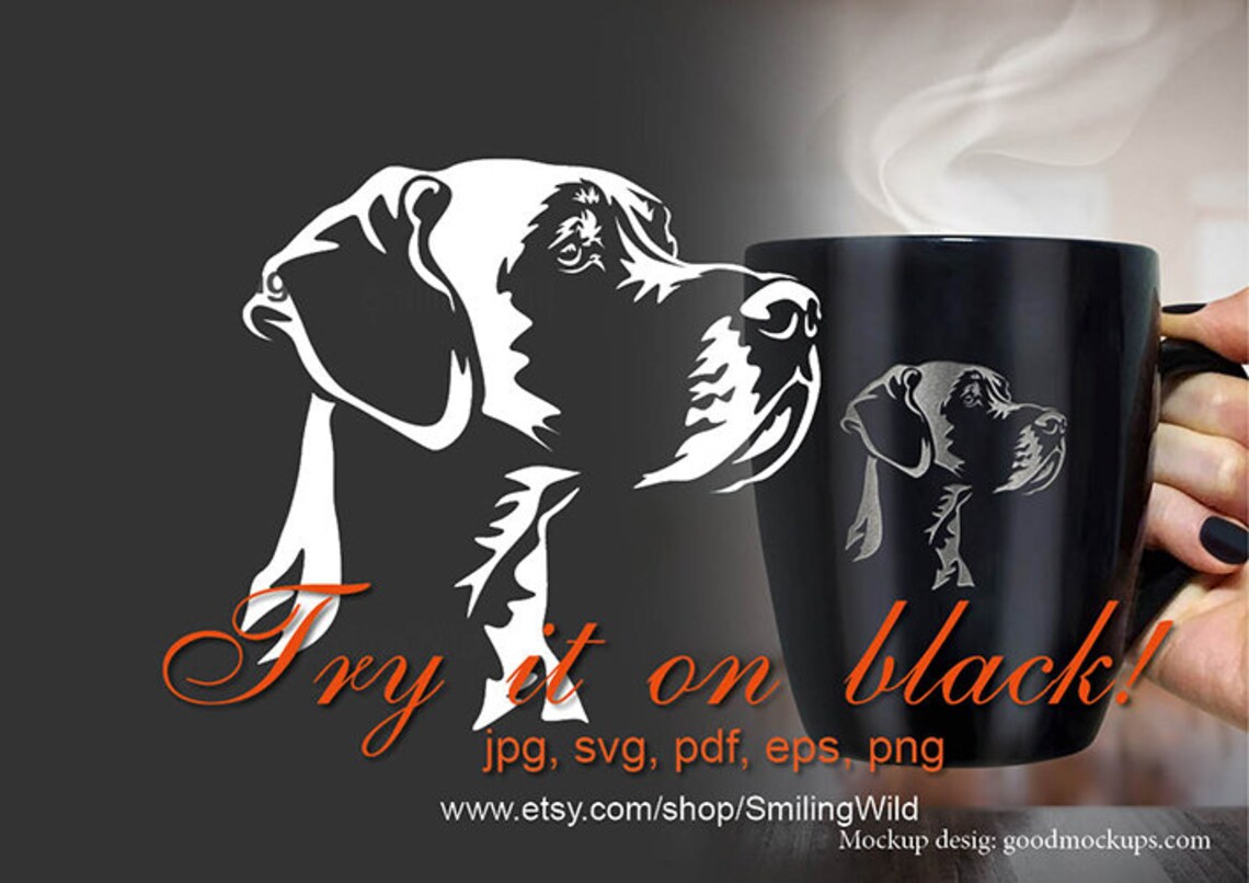 Great Dane Svg White Vector Portrait Dog Profile Vector - Etsy