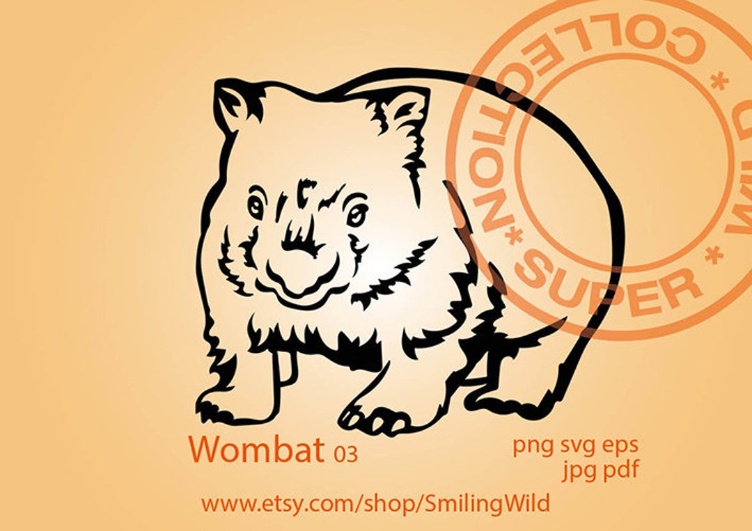 Wombat Svg Clip Art Vector File Australian Animal Cuttable - Etsy