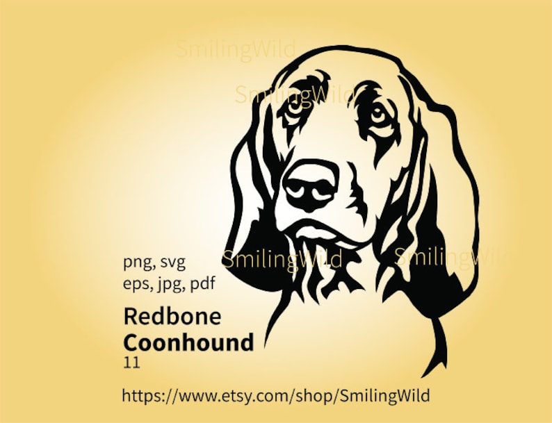 Redbone Coonhound Dog Svg Clip Art Hunting Dog Vector Graphic - Etsy