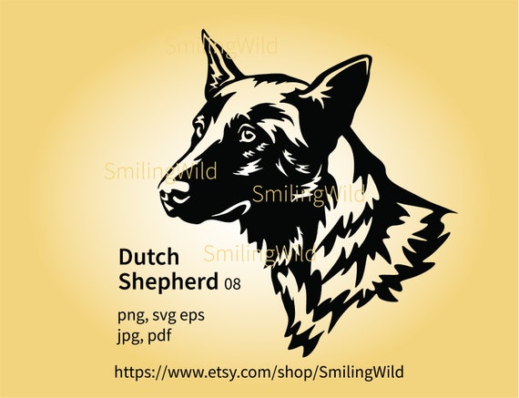 Paper, Party & Kids Dutch Shepherd Cut Files Dog Svg Png Eps Sitting ...