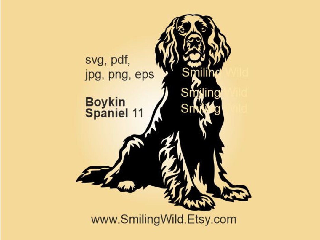 Boykin Spaniel Svg Clip Art, Sitting Dog Vector Graphic - Etsy