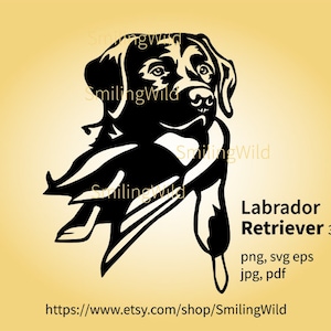 Labrador Retriever Dog Svg Vector Duck Hunting Graphic, Labrador ...