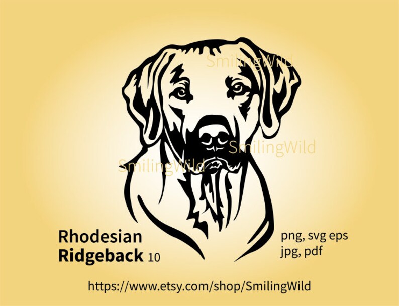 Rhodesian Ridgeback Dog Face Svg Clip Art Vector Graphic - Etsy
