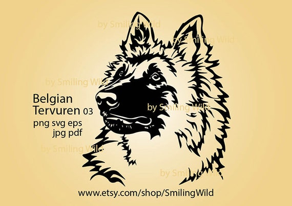 Tervuren Svg Dog Head Design Belgian Tervuren Vector Art | Etsy