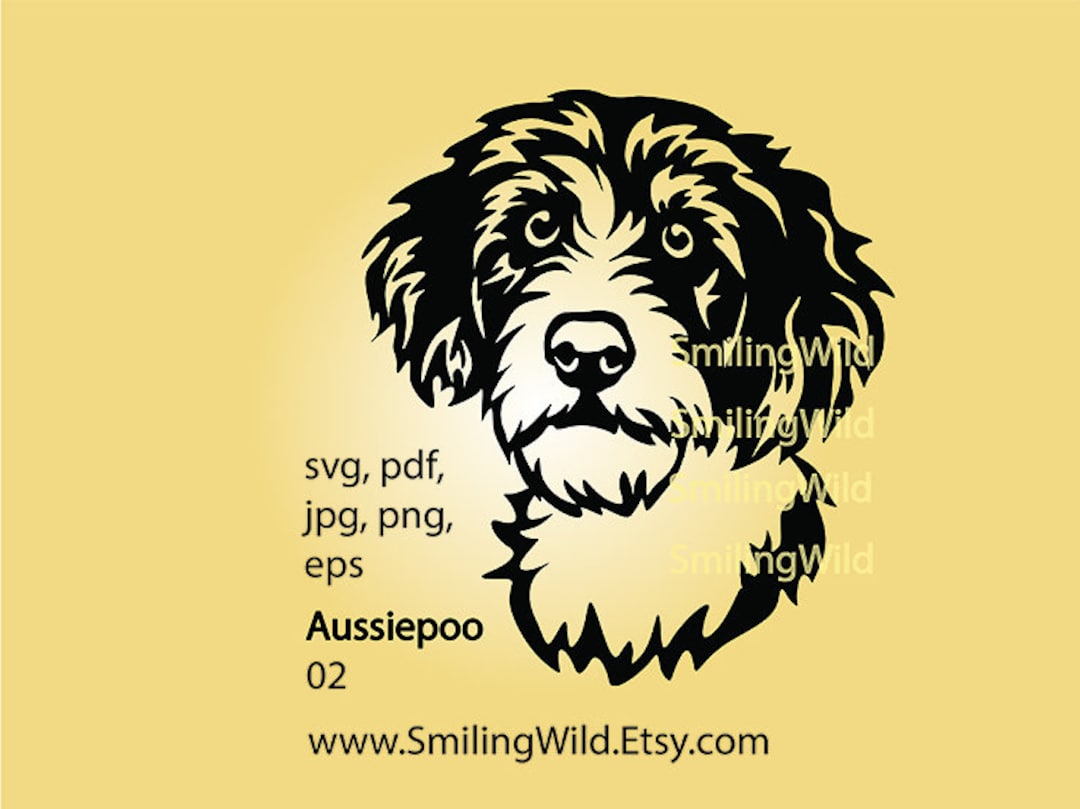 Aussiepoo Dog Svg Cuttable Vector File, Aussiedoodle Digital Clip Art ...