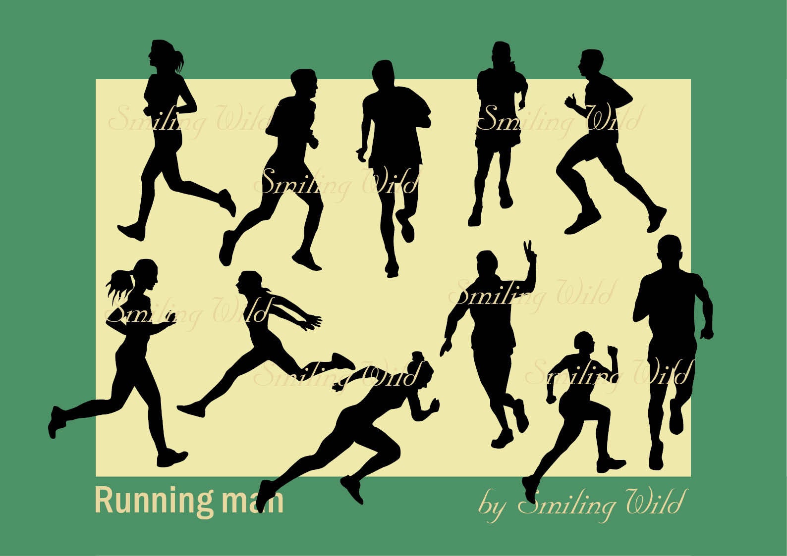 Marathon Runner Clip Art Silhouette