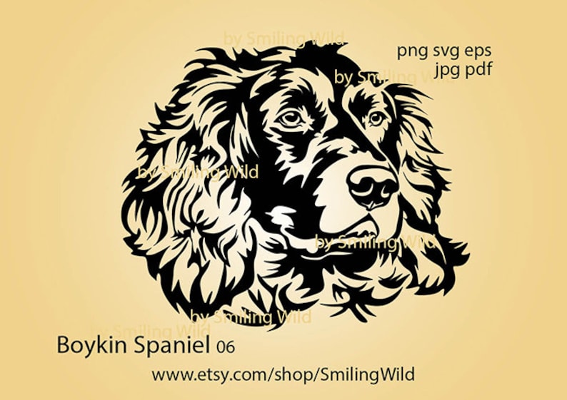 Boykin Spaniel Svg Head Vector Graphic Art Hunting Dog Logo | Etsy
