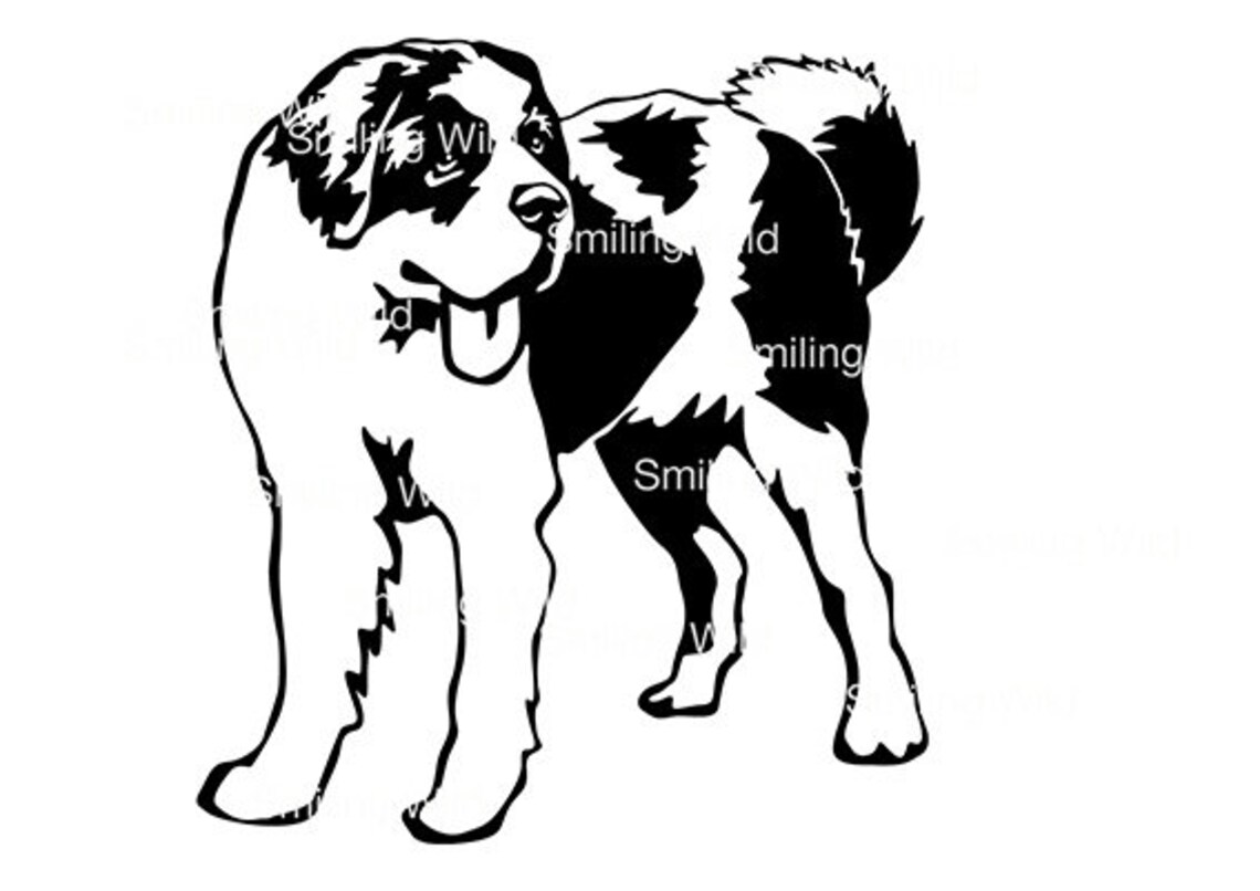 Saint Bernard Dog Svg Clipart St. Bernard Vector Graphic Art - Etsy
