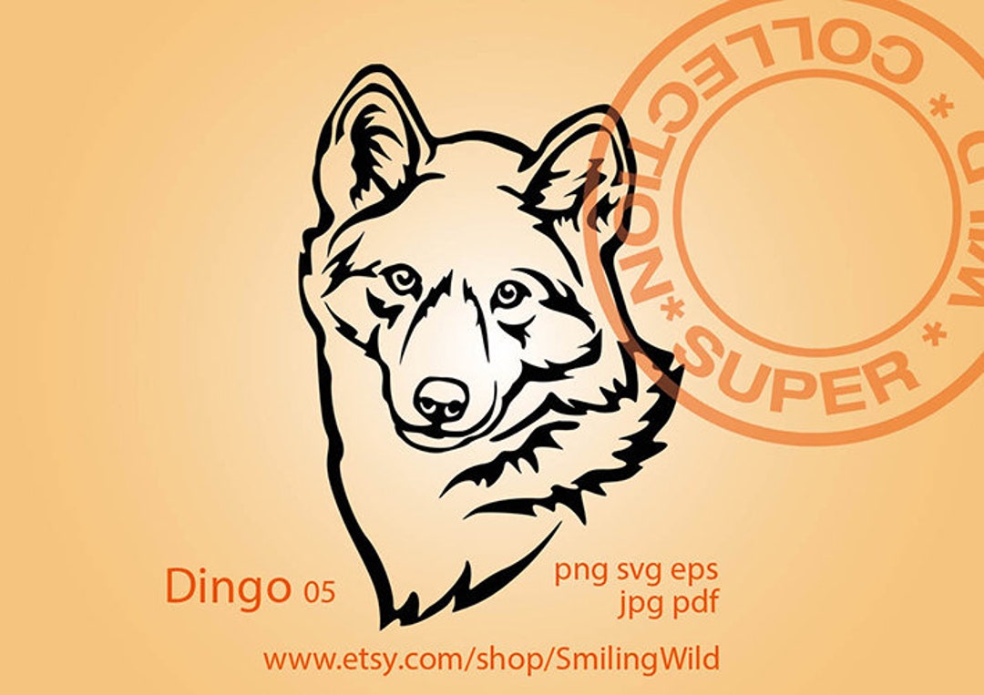 Dingo Face Svg Clip Art, Australian Animal Cuttable Digital Vector ...