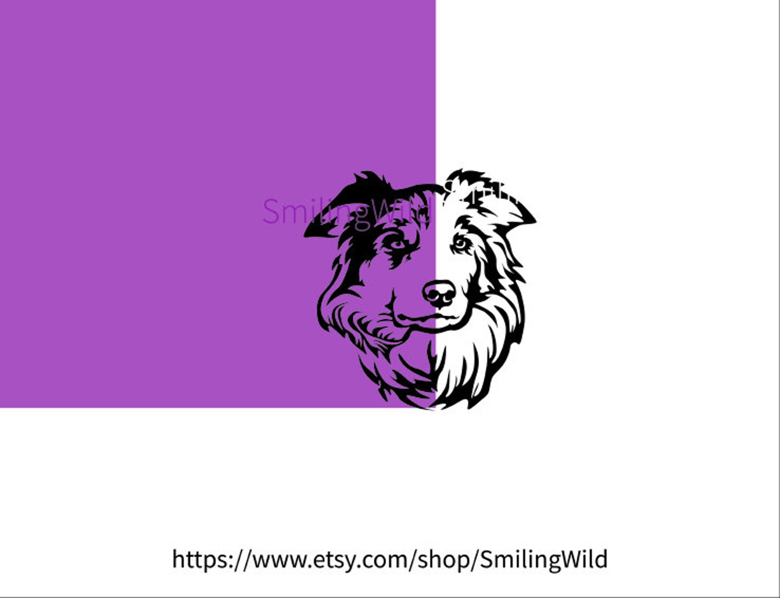 Merle Border Collie Svg Face Dog Vector Graphic Illustration - Etsy