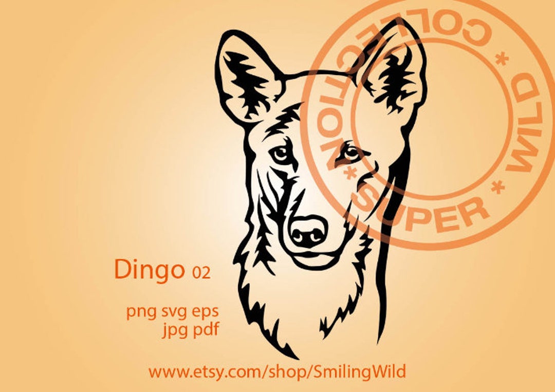Dingo Face Svg Clip Art Australian Animal Cuttable Digital - Etsy