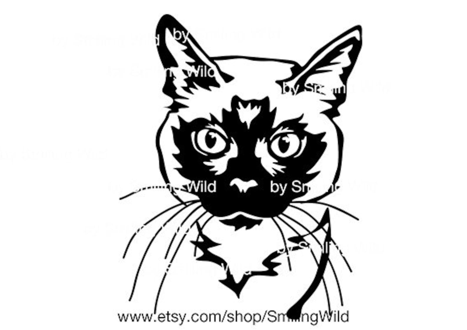 Siamese Cat Svg Portrait Cut File Cricut Cuttable Siamese Cat - Etsy