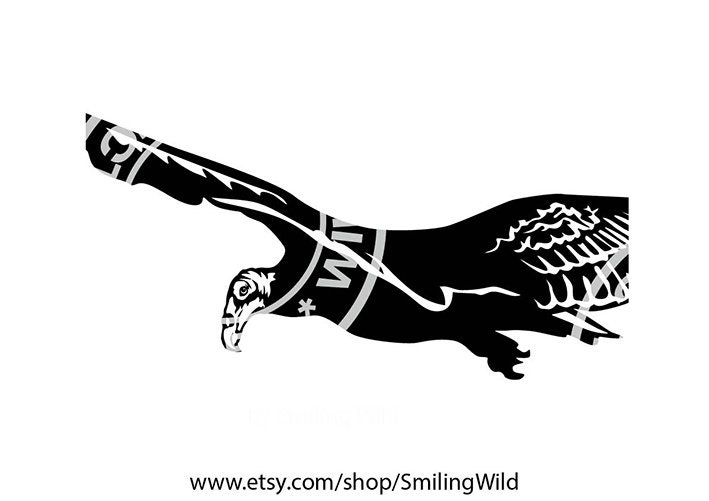 Turkey Vulture Flying Bird Svg Clip Art Vector Graphic Art - Etsy