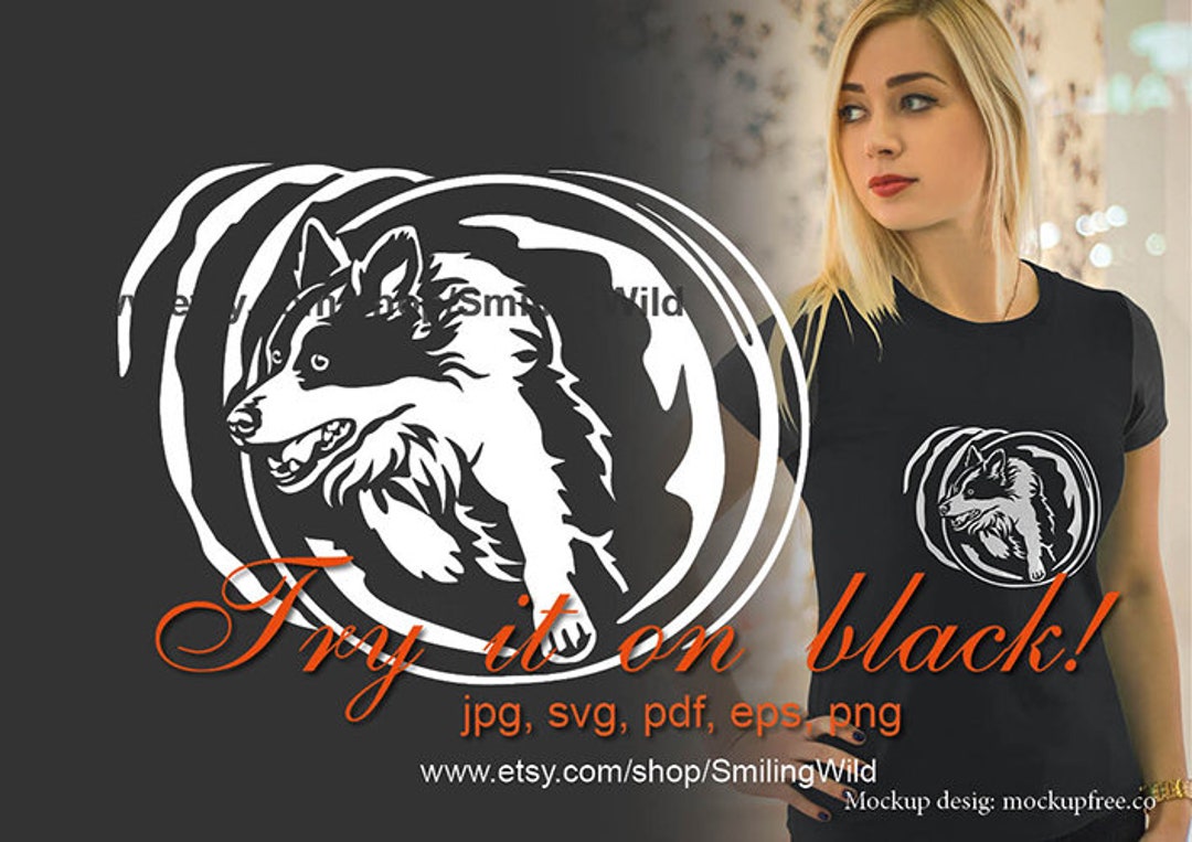 Border Collie Agility Tunnel Svg White Vector Graphic Digital Design ...