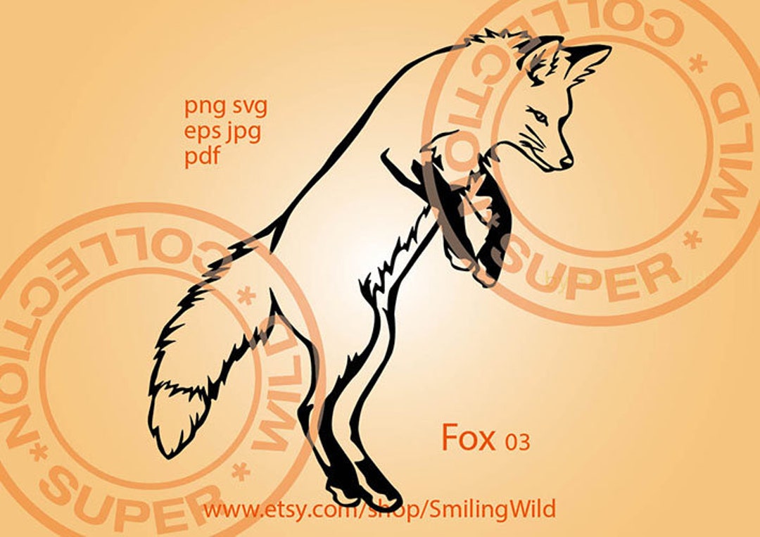 Fox Svg Clipart Jumping Fox Vector Graphic Art Wild Forest - Etsy