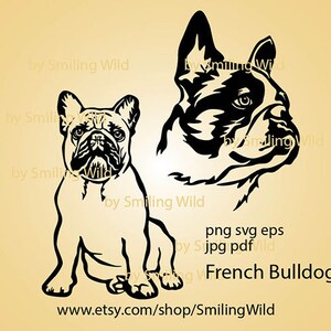 French Bulldog Svg Portrait Vector Graphic Art Cute Dog Head Svg French ...