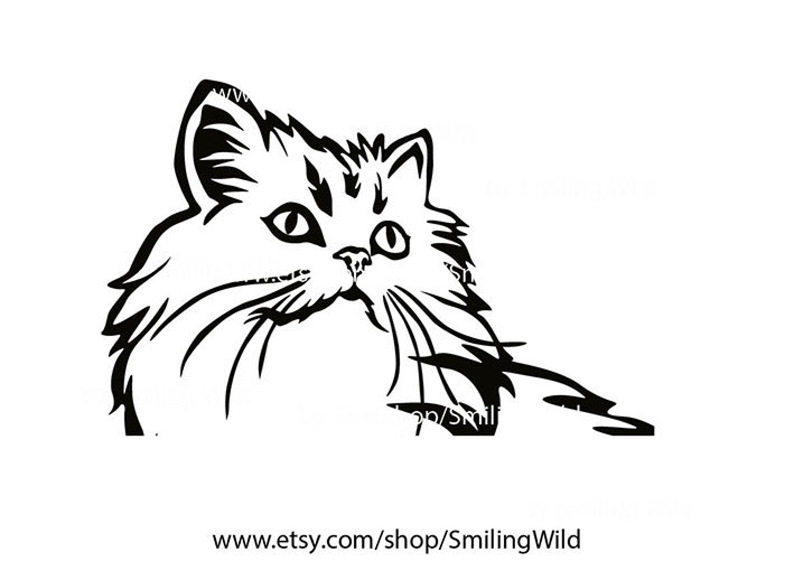 Cute Persian /03/ Cat Svg Laser Cut File Persian Cat Vector - Etsy