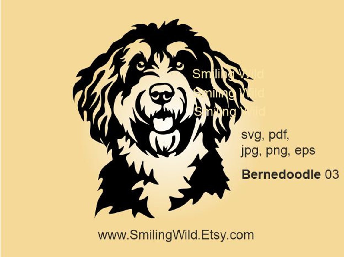 Bernedoodle Dog Svg Vector Graphic Cuttable Clip Art Design - Etsy