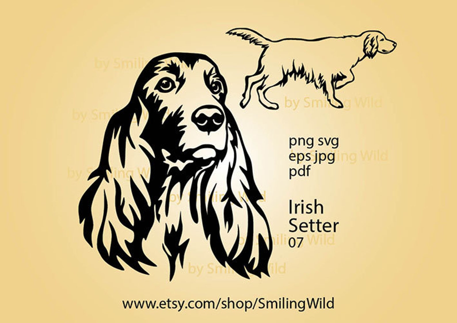 Irish Setter Svg Dog Clipart Vector Graphic Art Pointing - Etsy