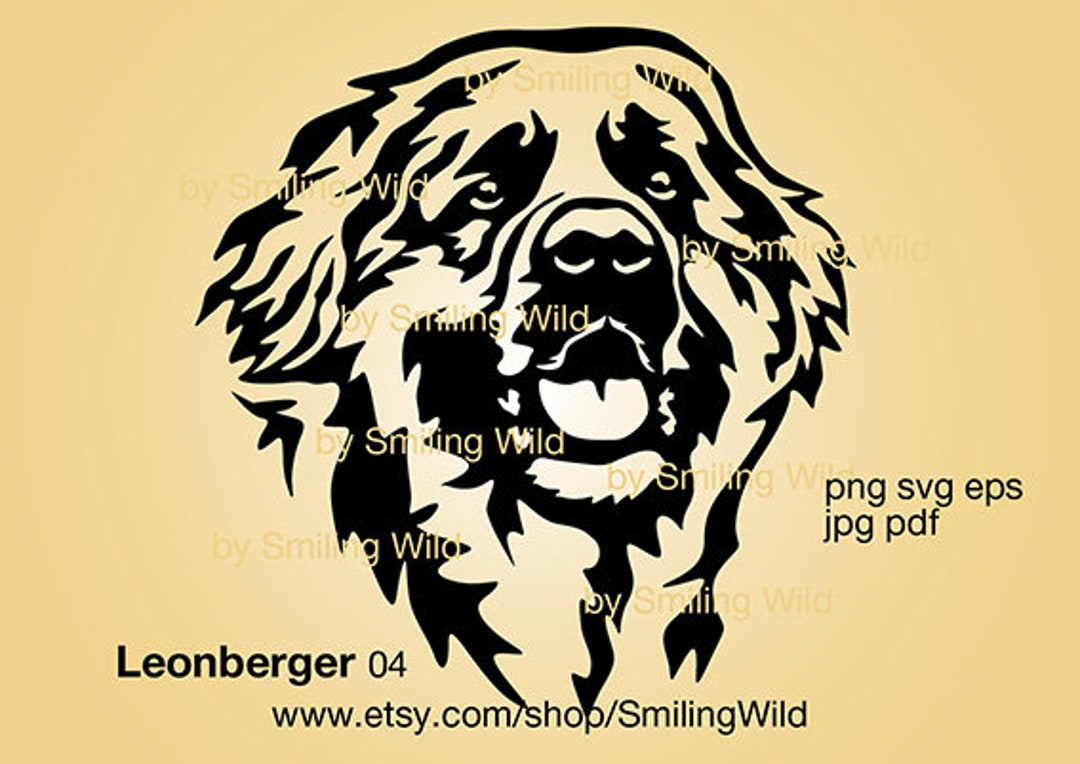 Leonberger Portrait Dog Head Svg Cut File Cricut Leonberger Dog Logo ...