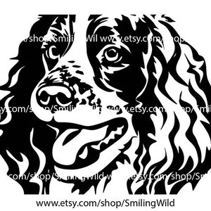 English Springer Spaniel Svg Portrait Vector Graphic Art Hunting Dog ...