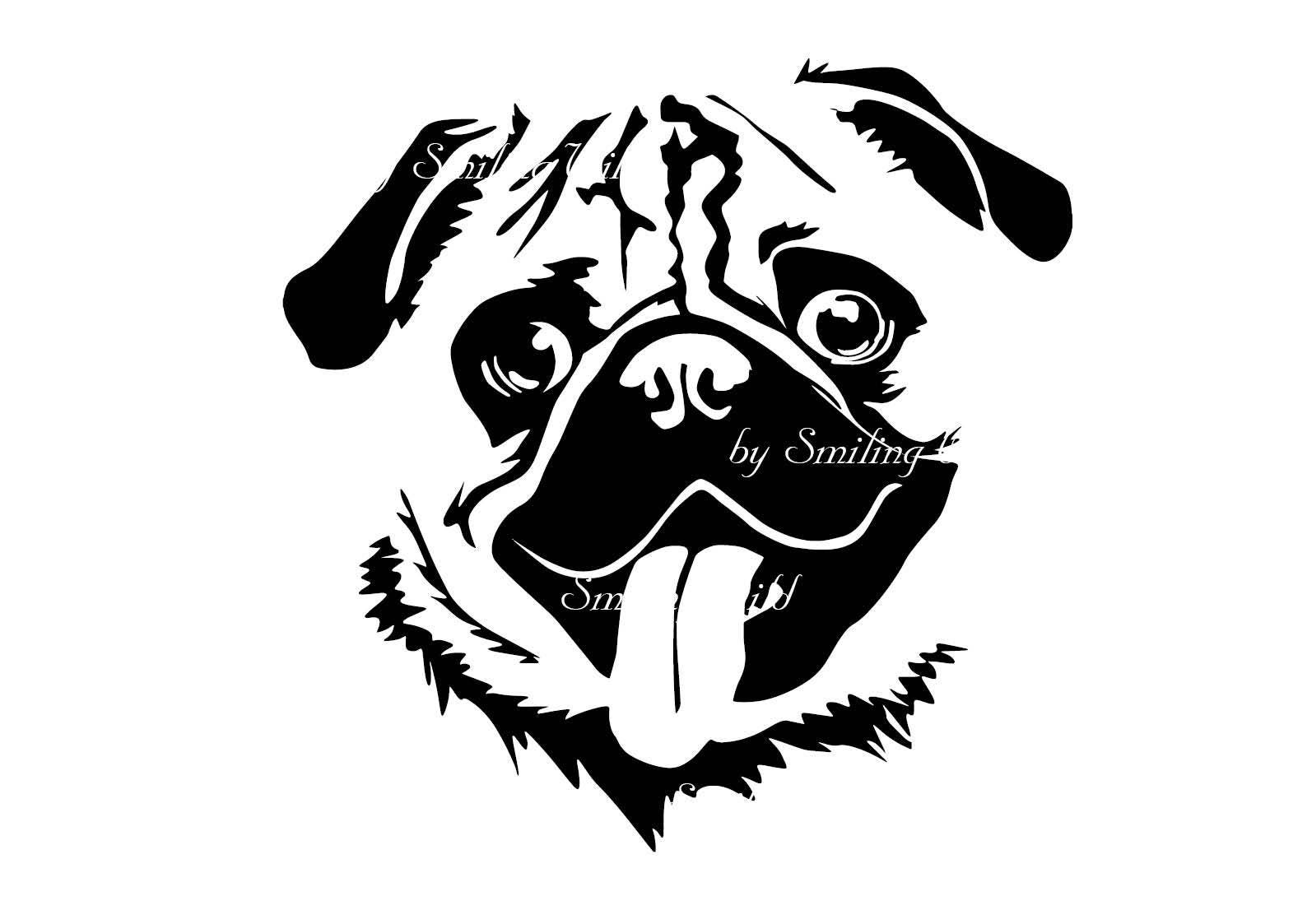 Pug portrait dog vector art printable pug peeking dog svg | Etsy