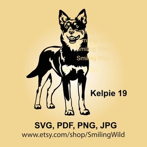 Kelpie Dog Svg & Png Cuttable Clip Art File, Australian Kelpie Digital ...