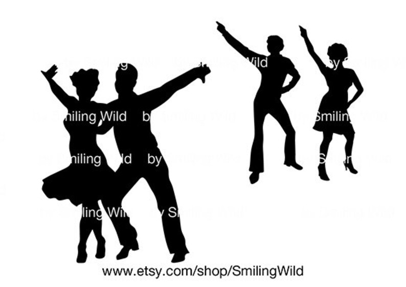 Hustle Dance Svg Clipart Vector Graphic Art Pair Disco Dane - Etsy India