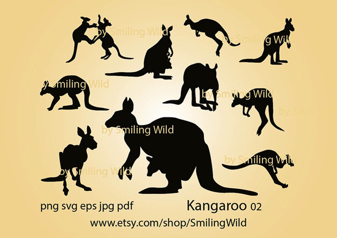 Boxing Kangaroo Silhouette